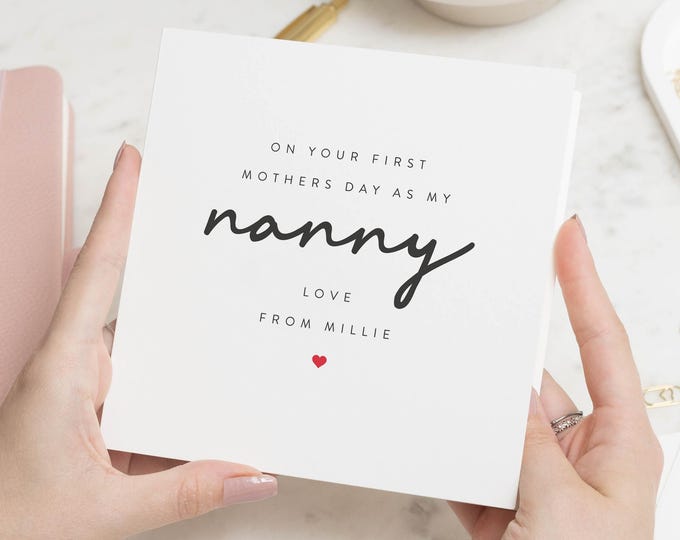 Personalised First Mother's Day as My Nanny Card Thoughtful Gift for ...