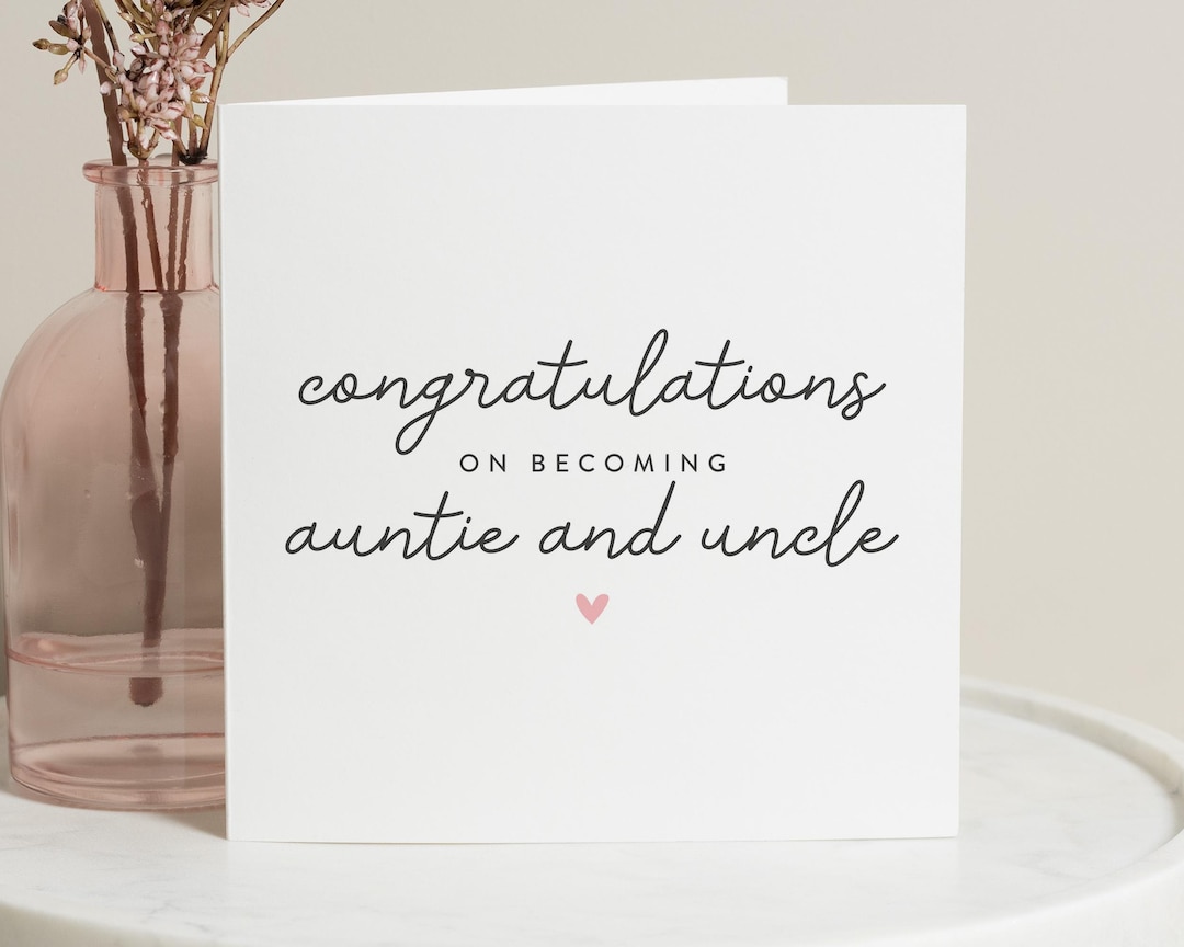Congratulations on Becoming Auntie and Uncle, New Niece Card, New Baby ...