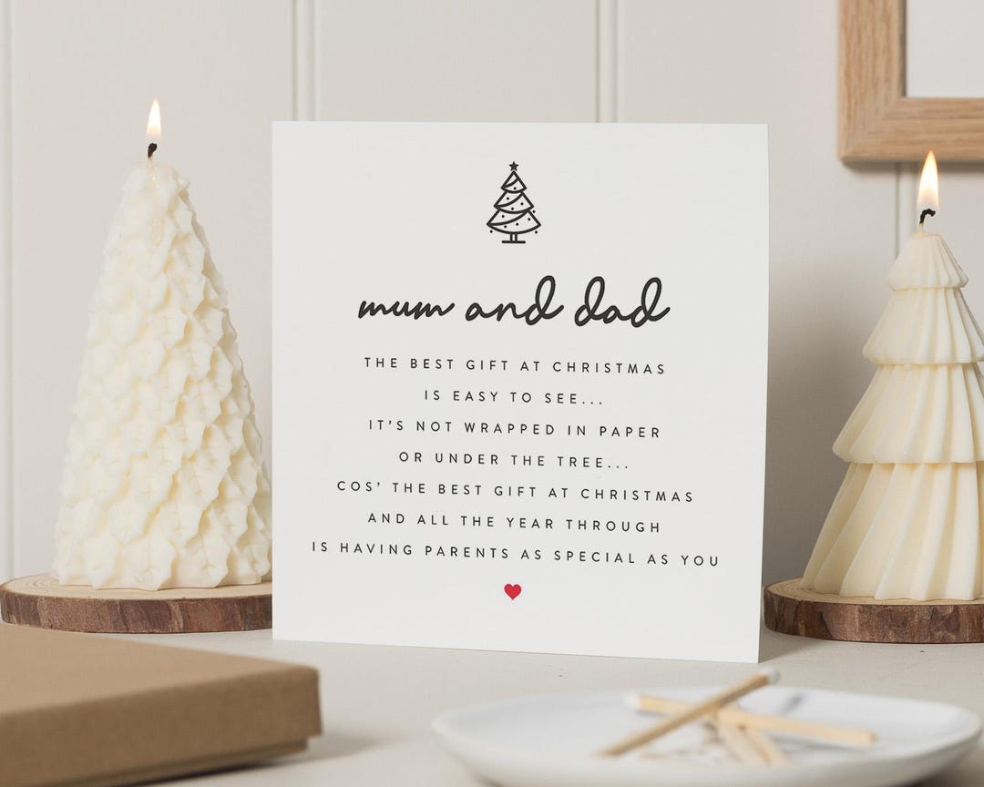 Mum and Dad Christmas Card, Christmas Card Mum and Dad, Parents ...