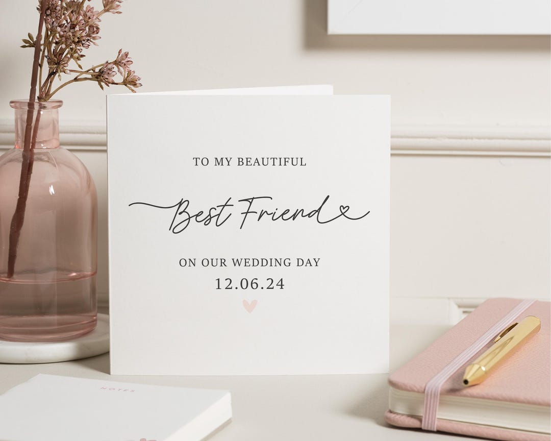 Best Friend Wedding Card, Letter to A Friend Wedding Card, Wedding Card ...