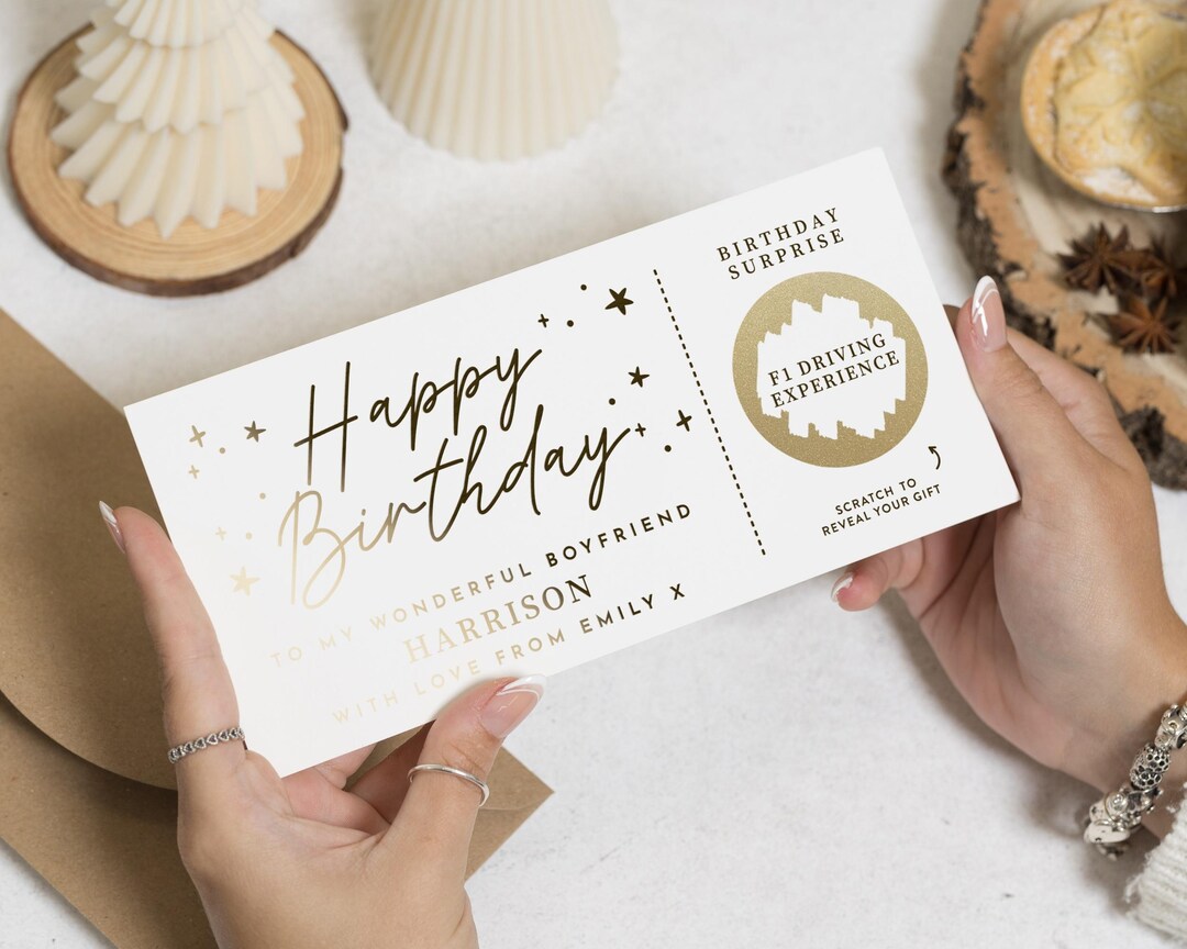 Scratch Card Reveal, Birthday Scratch Card, Boyfriend Birthday Gift ...