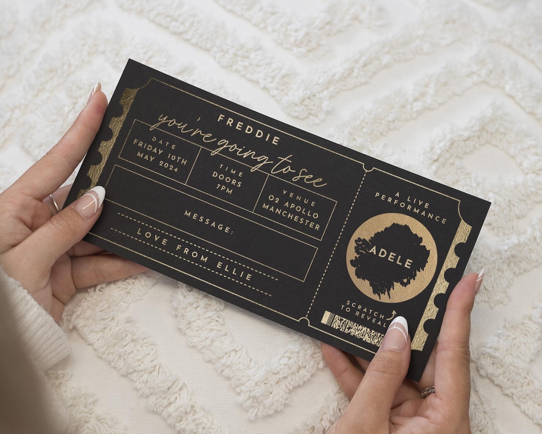 Scratch to Reveal Ticket, Concert Ticket Scratch Card, Concert Gift ...