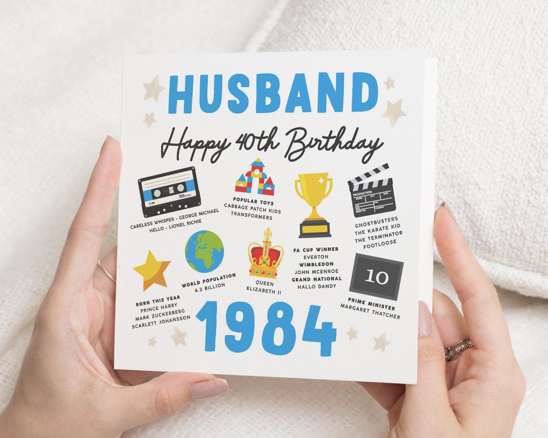 Husband 40th Birthday Card, Personalised Birthday Card for Husband ...