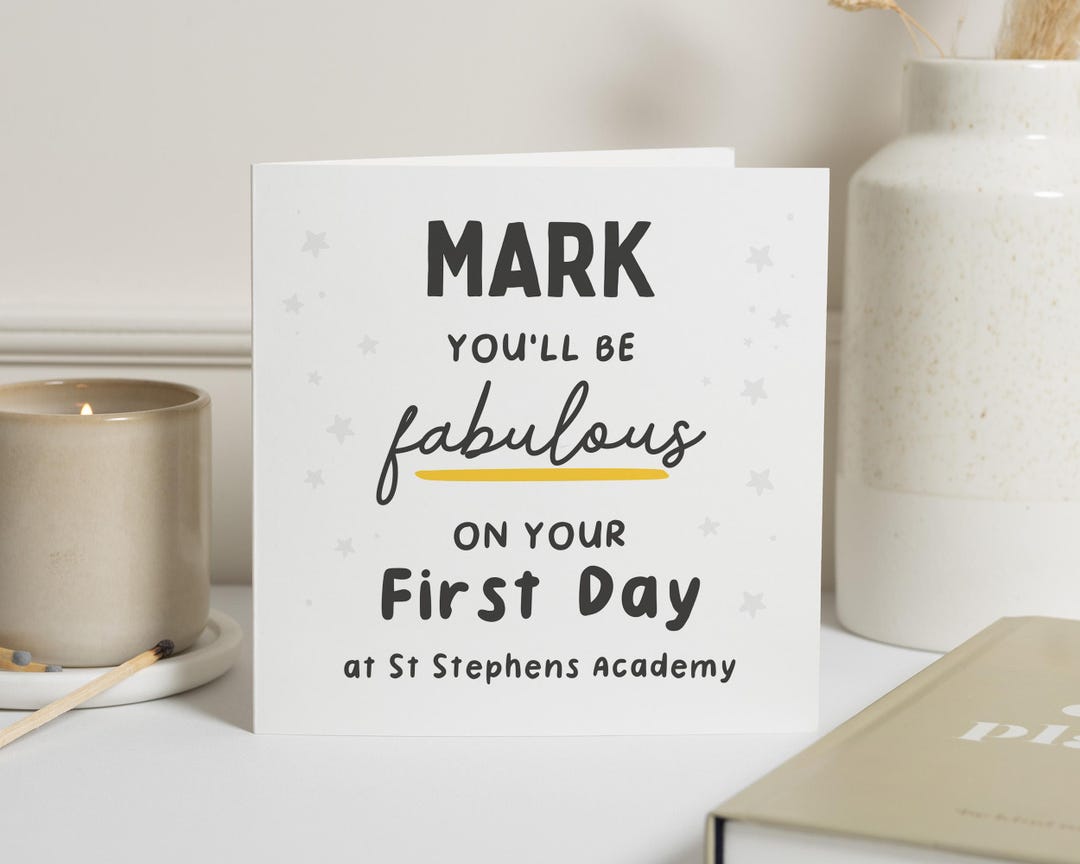 New School Good Luck Card, Personalised Good Luck First Day of School ...