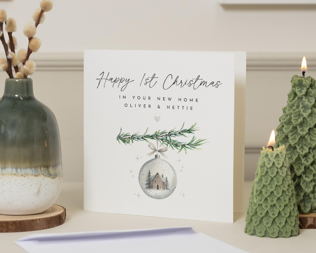 1st Christmas Card New Home, Personalised First Christmas Card, New ...