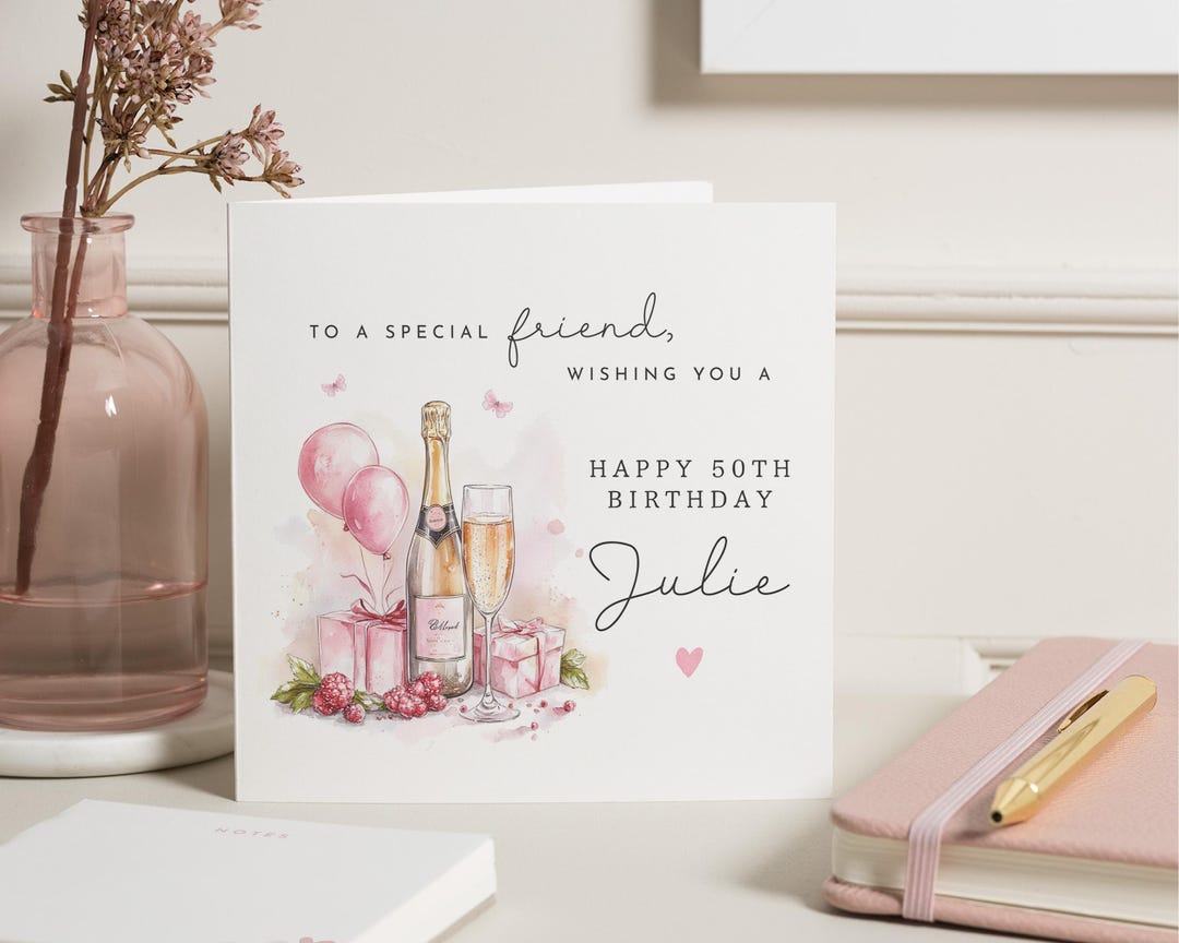 50th Birthday Card for Friend, 50th Birthday Gift Bestie, 50th Birthday ...