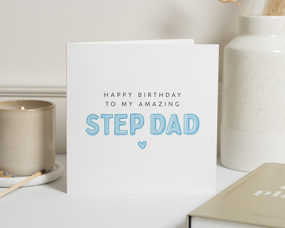 Step Dad Birthday Card, Happy Birthday Stepdad Card, Birthday Card for ...