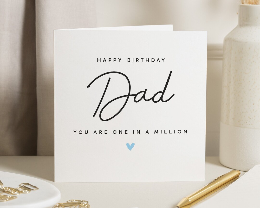 Dad Birthday Card, Cute Birthday Card for Dad, One in A Million Dad ...