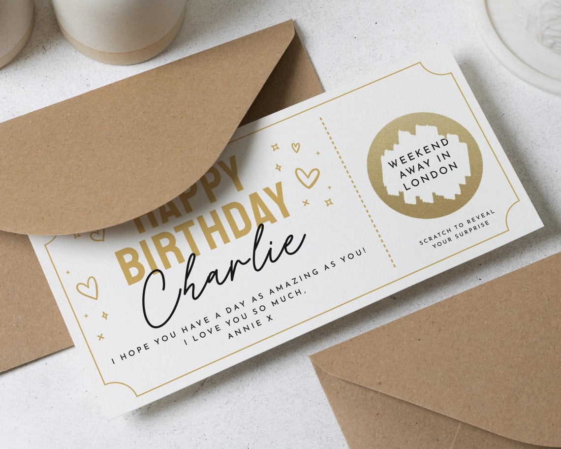 Birthday Scratch Card, Scratch Card Reveal, Boyfriend Birthday Gift ...