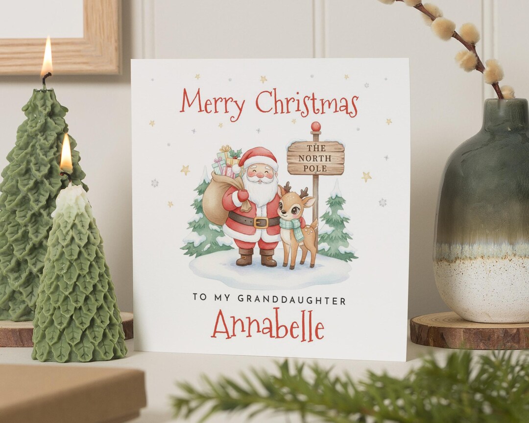 Christmas Card for Granddaughter, Personalised Granddaughter Christmas ...