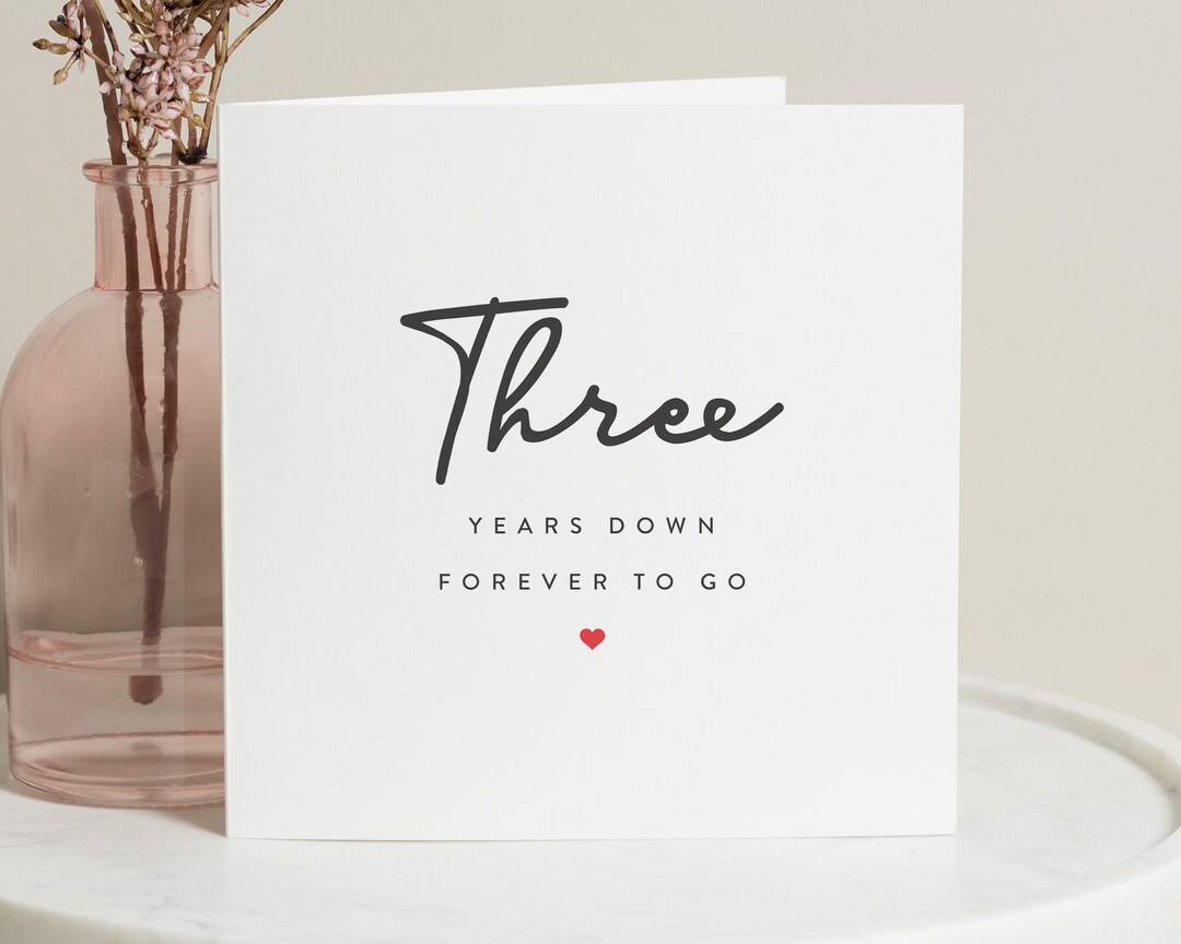 3rd Anniversary Card for Husband, Husband Third Anniversary Card, 3rd ...