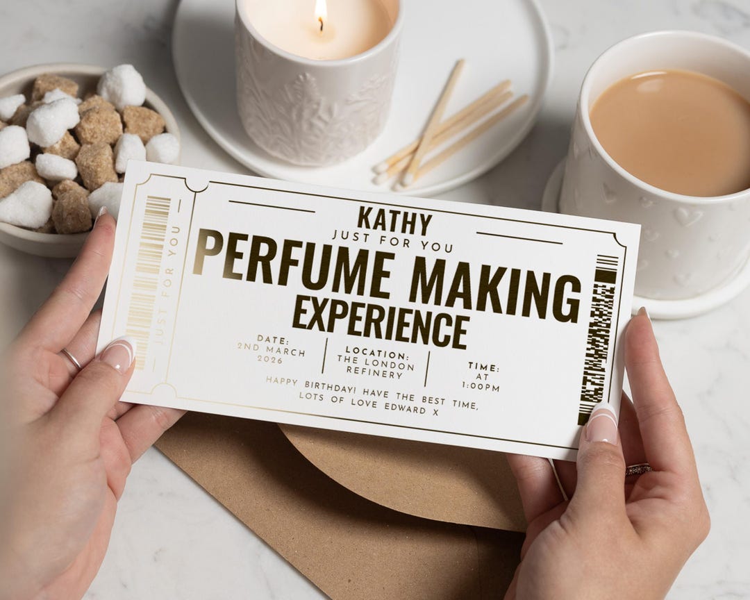 Personalised Perfume Making Experience Gift Voucher, Gold Foil Gift ...
