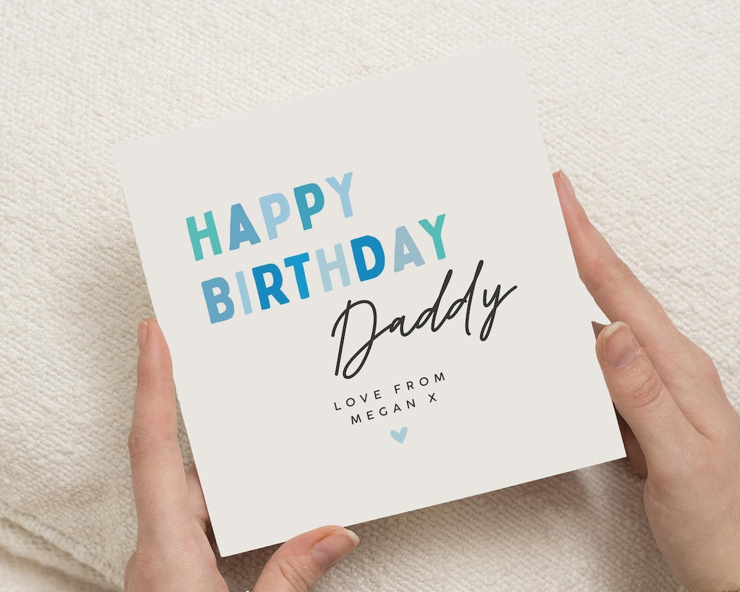 Birthday Card for Daddy, Happy Birthday Daddy Card, Personalised ...