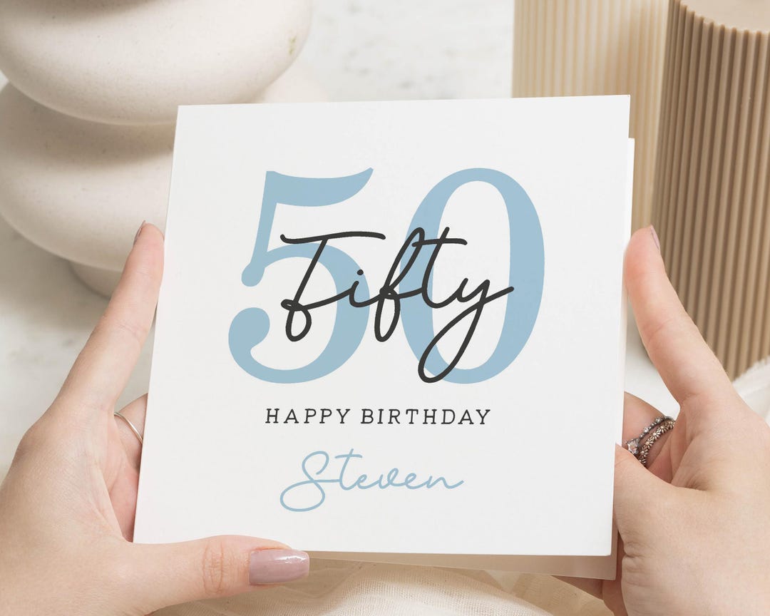 50th Birthday Card for Men, Male 50th Birthday Card, 50th Birthday Card ...