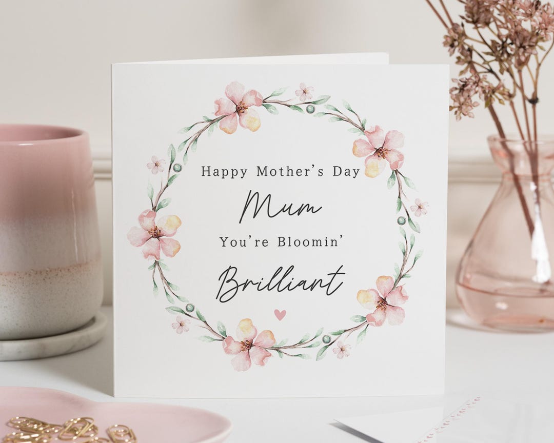 Floral Mother's Day Card, Happy Mothers Day Card, Card for Mothers Day ...