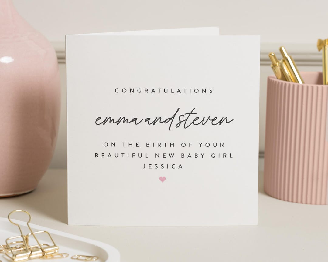 Congratulations New Parents Card, Congrats New Baby Card, New Baby Gift ...