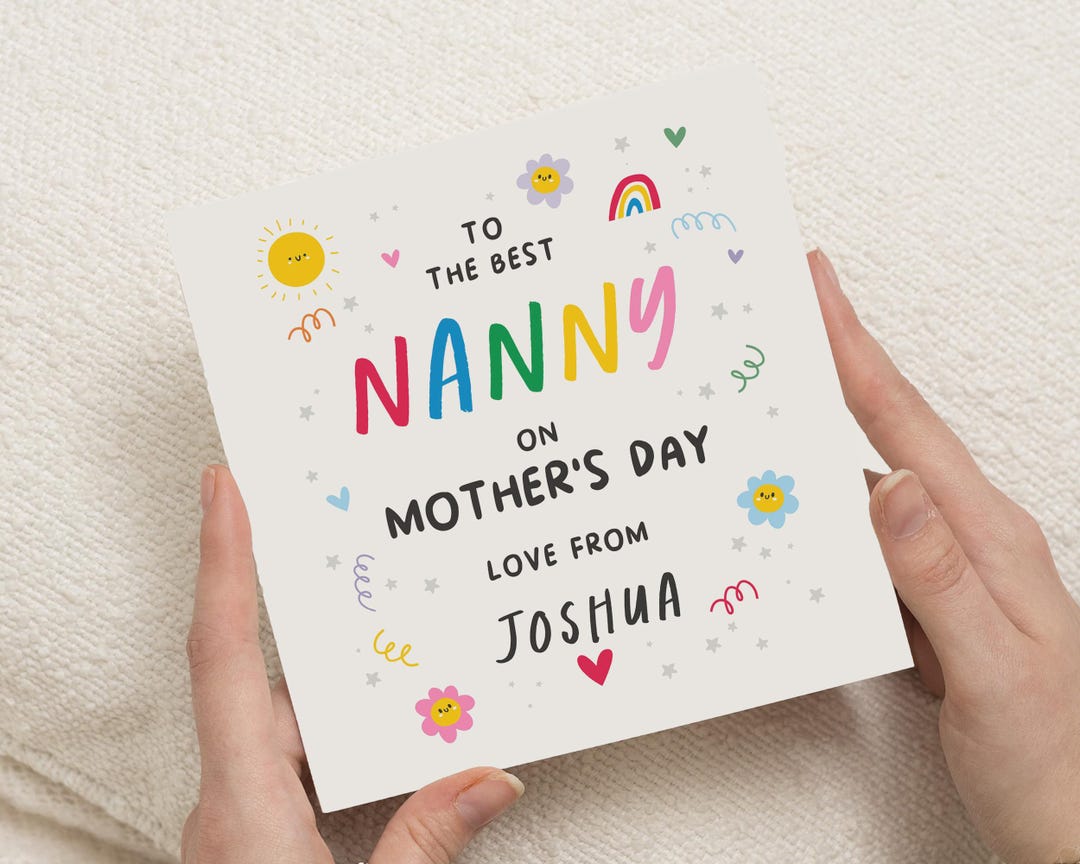 Nanny Mothers Day Card, Mother's Day Cards Nanny, Happy Mother's Day ...
