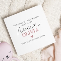 Personalised New Baby Girl Card, Welcome to the World to Beautiful ...