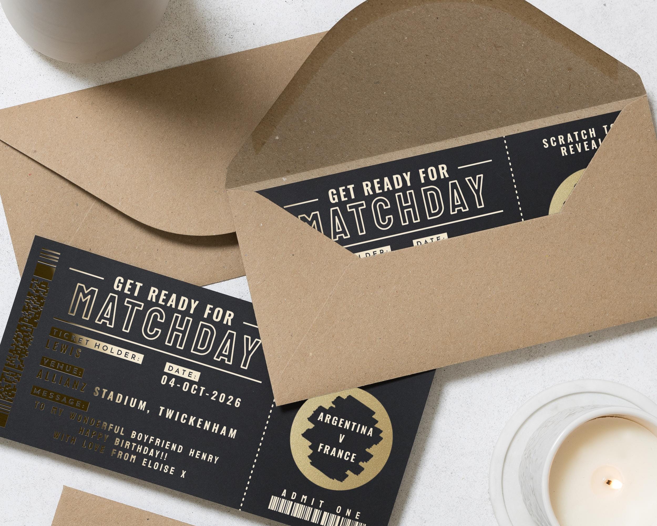 Personalised Matchday Ticket Gift, Football Voucher, Birthday Gift for ...