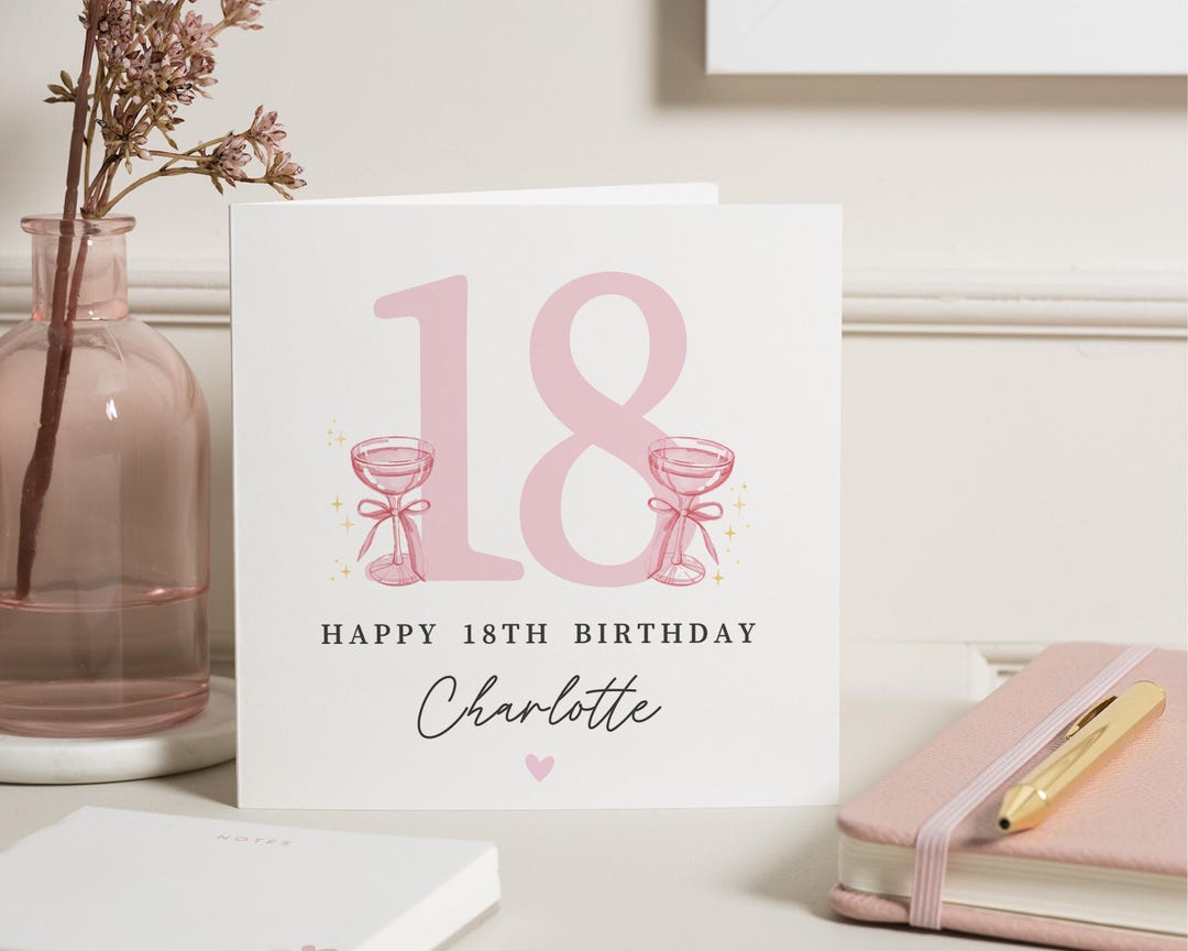 Personalised 18th Birthday Card Girl, Daughter 18th Birthday Card, 18th Birthday Gift for ...