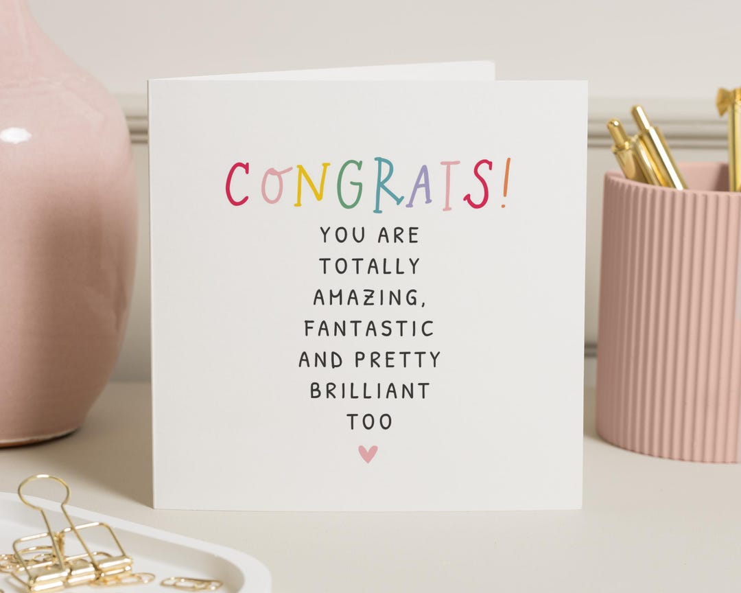 Congratulations Card, Congrats Card, Well Done Card, Amazing Card, Card ...