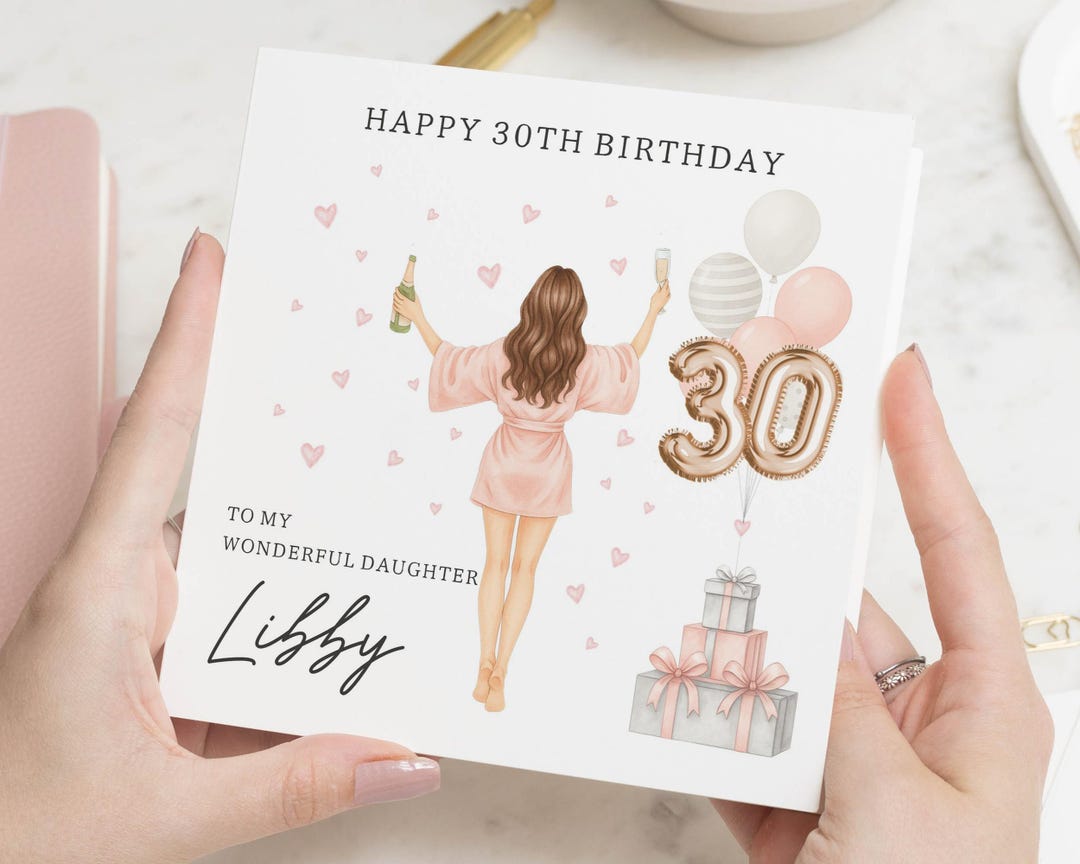 30th Birthday Card for Daughter, Personalised Birthday Card, Birthday ...