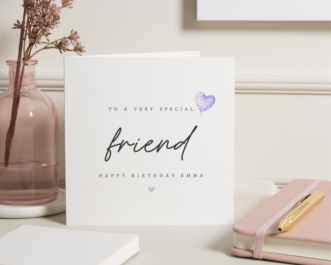 Birthday Card for Friend, Personalised Friend Birthday Card, Special ...