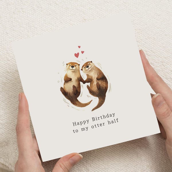 Birthday Otter Card - Etsy UK