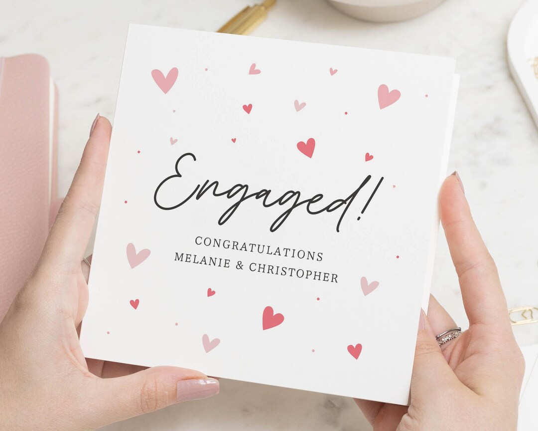 Engagement Card, Personalised Engagement Card, Congratulations Card ...