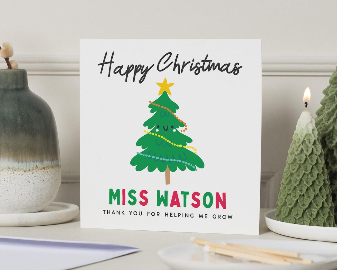 Teacher Christmas Card, Christmas Card Teacher, for Teachers, Teacher ...