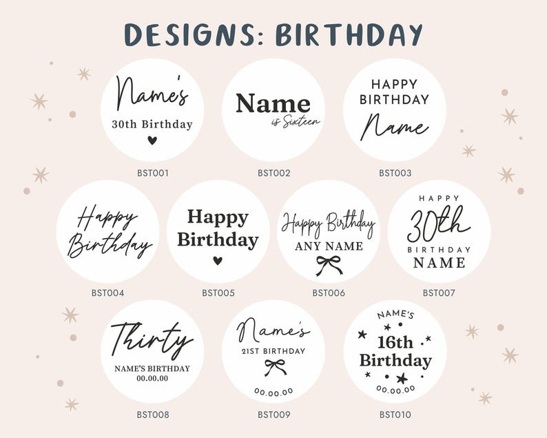 Happy Birthday Sticker, Birthday Sticker, Gold Foil Birthday Label ...