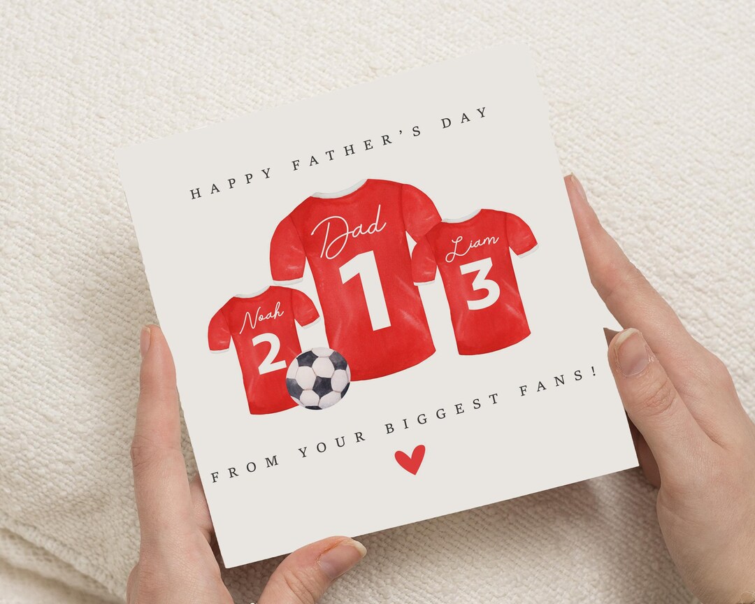 Fathers Day Card Dad, Personalised Fathers Day Card, Football Shirt ...