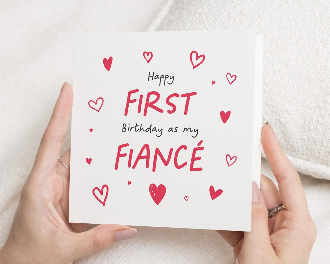 Fiance Birthday Card, 1st Birthday as Fiance, Fiance Birthday Card for ...