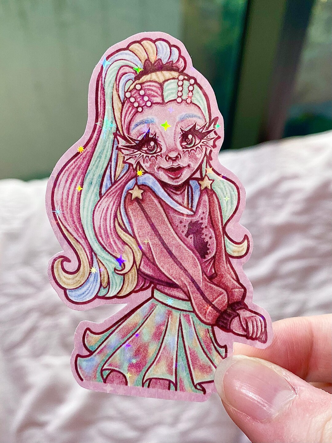 Lagoona Holographic Sparkly Star Glitter Sticker Stationey for Journal ...