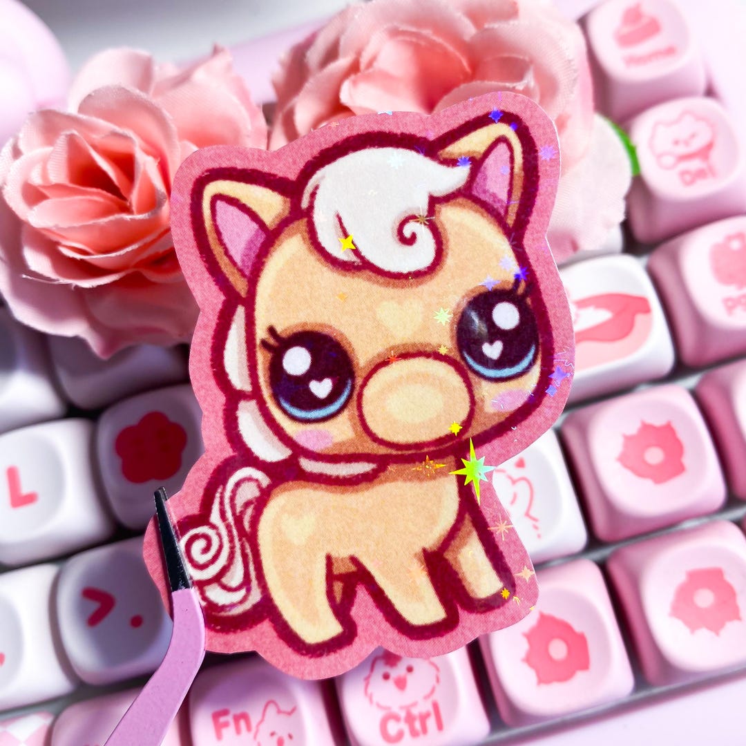 LPS Baby Horse Holographic Sparkly Star Glitter Sticker Stationey for ...