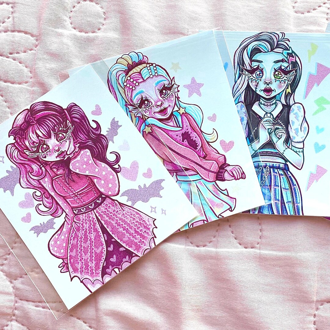 Monster Goth Ghoul Girl Themed Mini Prints - Etsy
