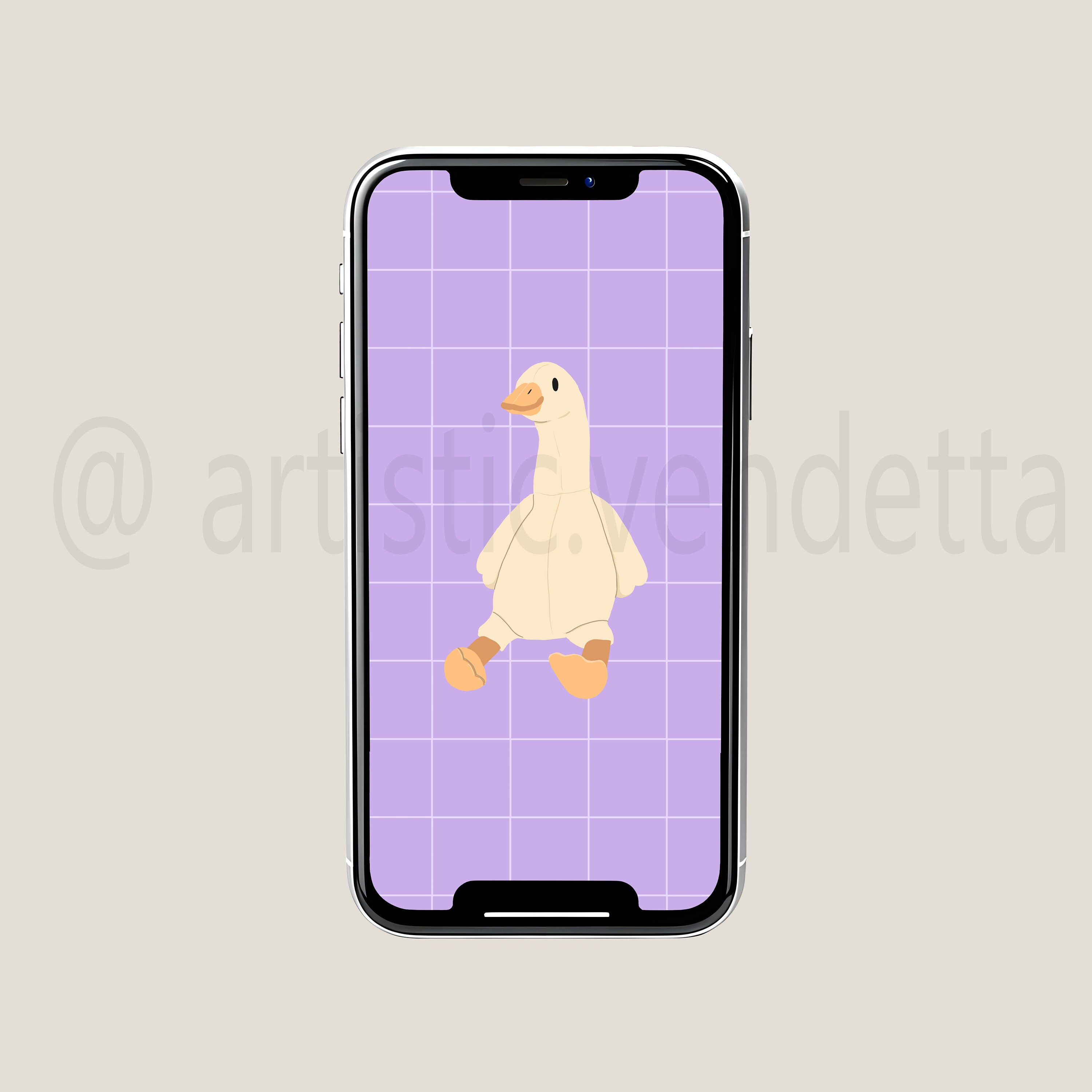 Sitting Duck Phone Wallpaper MANY COLORS Cute Duck Wallpaper Aesthetic ...