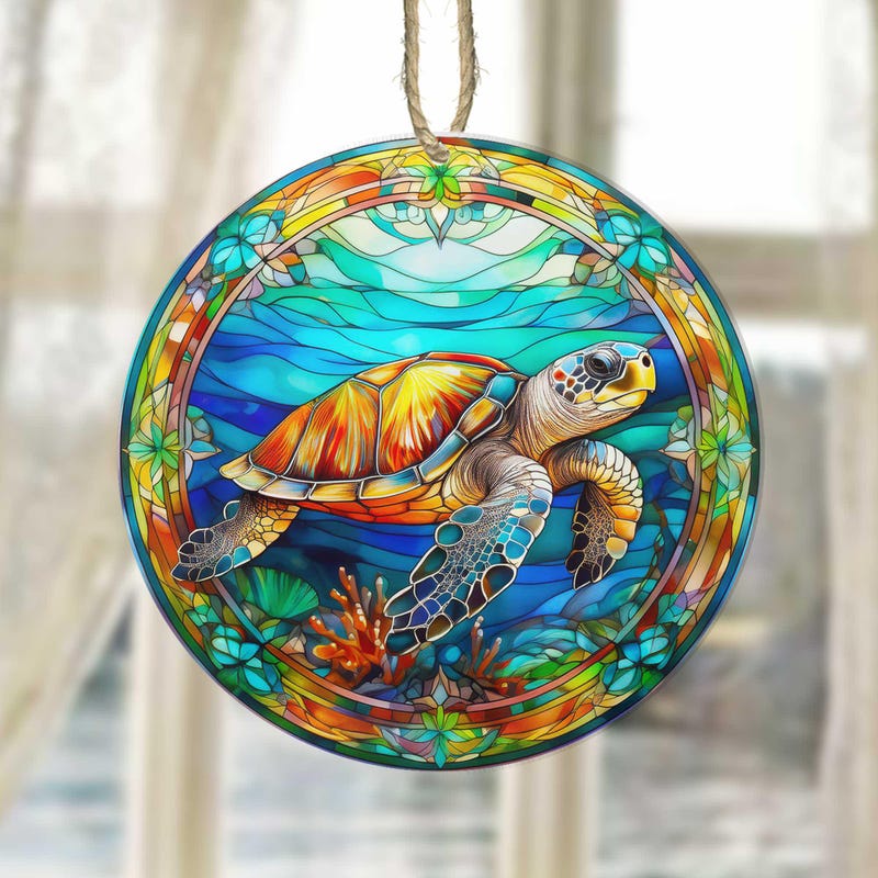 Turtle Suncatcher - Etsy