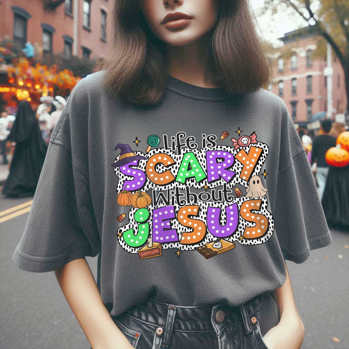 Life is Scary Without Jesus Png, Christian Halloween Png, Faith and ...