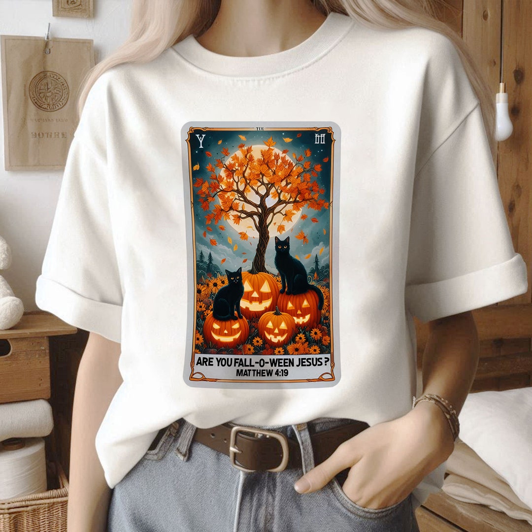 Retro Fall Religious Tarot Card Png, Are You Fall-o-ween Jesus, Womens ...