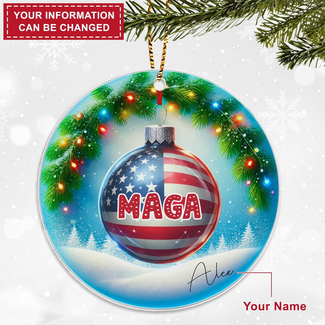 Personalized MAGA Trump Christmas Ball Ornament, Trump President ...