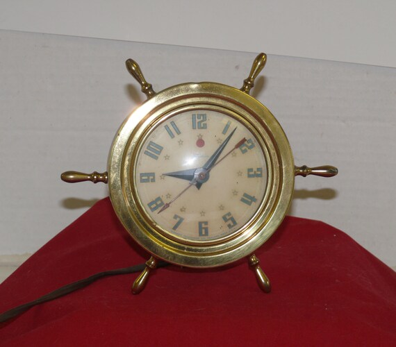 Telechron Electric Ships' Wheel Clock Brass Made in - Etsy
