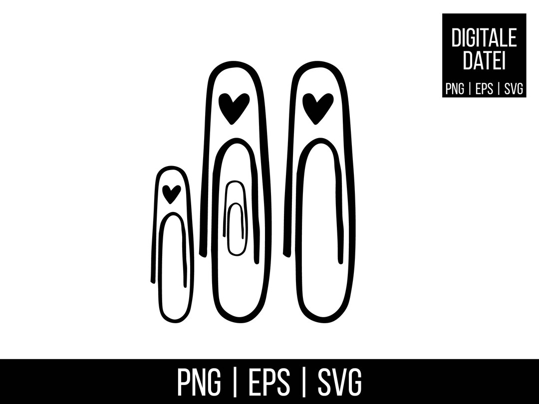 Plotter File Paper Clips Family PNG SVG EPS Digital File for Direct ...