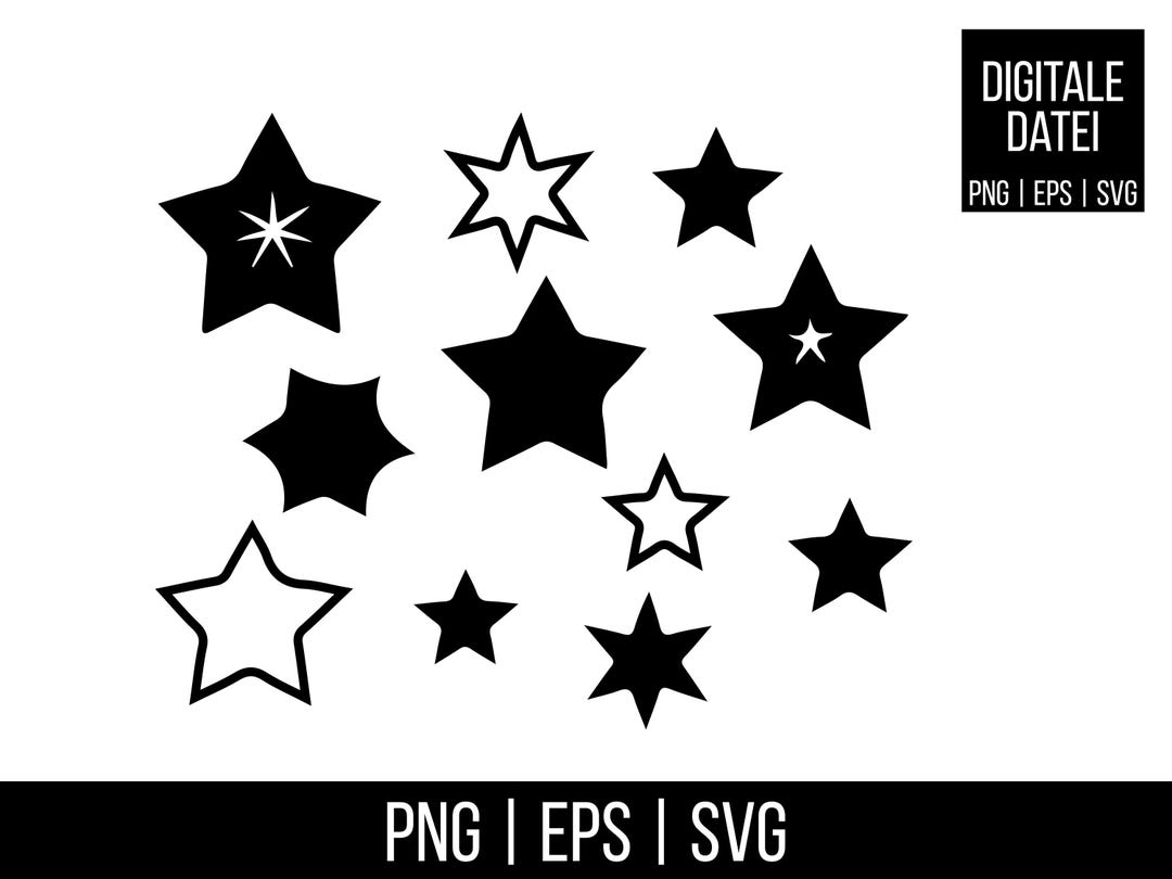 Plotter File Stars PNG SVG EPS Digital File for Direct Download - Etsy
