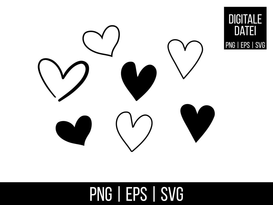 Plotter File Hearts PNG SVG EPS Digital File for Direct Download - Etsy