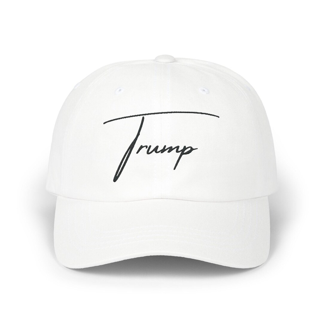 Trump Embroidered Cursive Hat Adjustable Ball Cap for Supporters - Etsy
