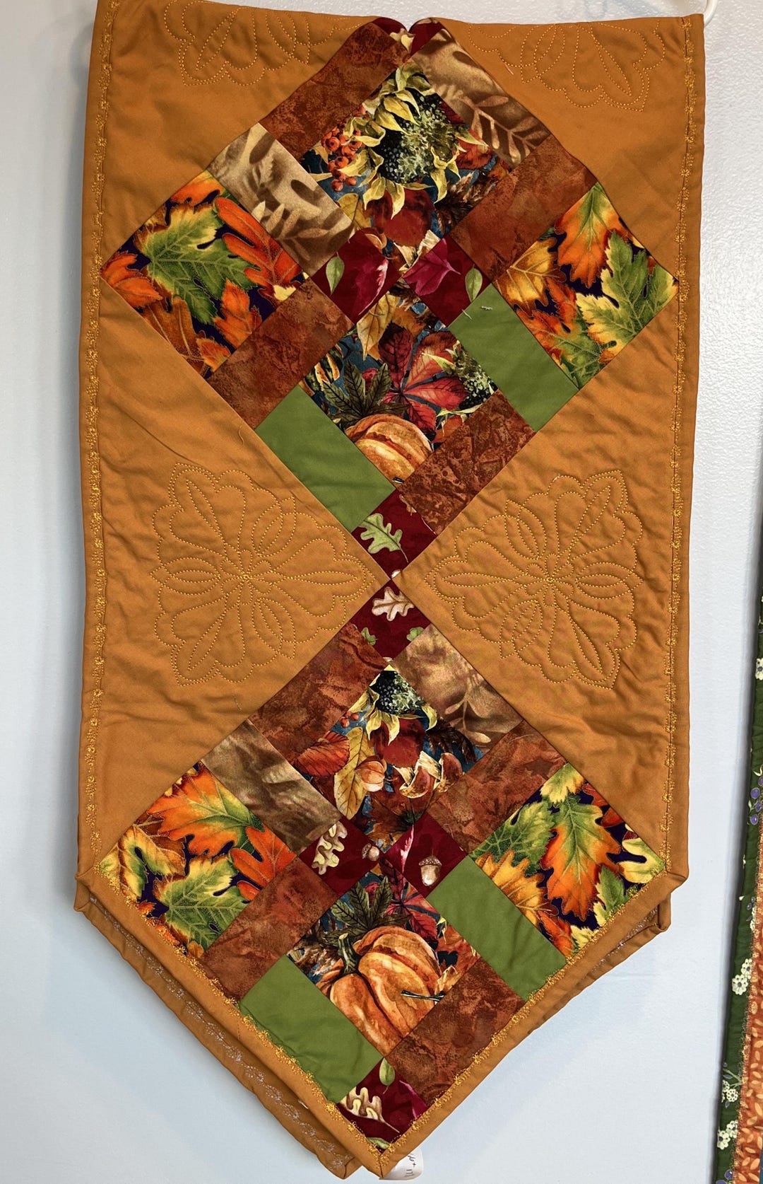 Fall Quilted Diamond Pattern Table Runner - Etsy