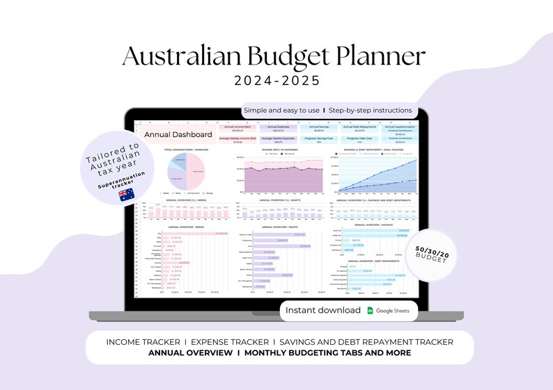 Australian Budget Planner 2024-2025 - Etsy