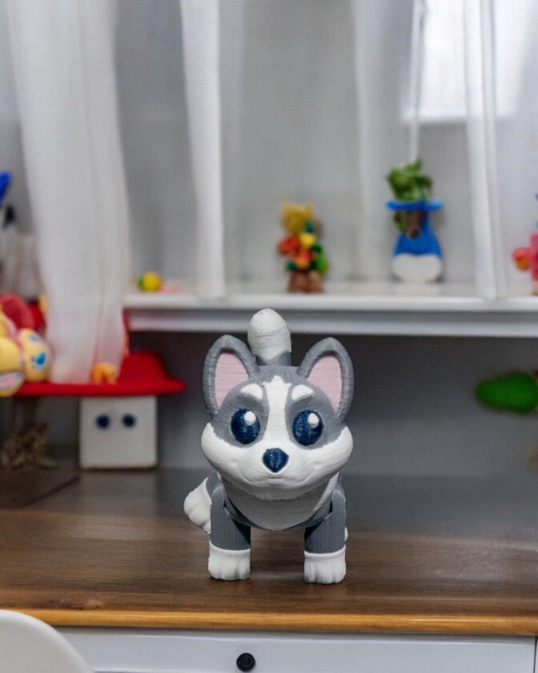 Adorable Flexible Sled Dog 3D Print With Keychain Option - Etsy