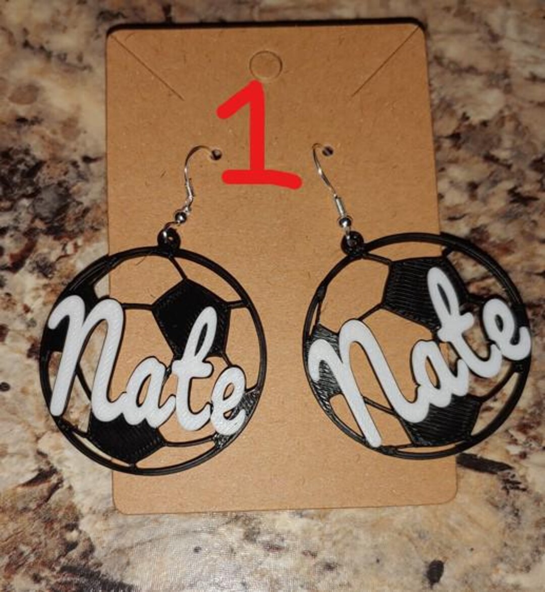 Custom Soccer Earrings - Add Your Team or Player and Number ...